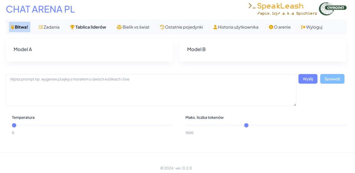 CHAT ARENA PL - pomóż rozwijać kompetencje AI w Polsce! - SpeakLeash ...